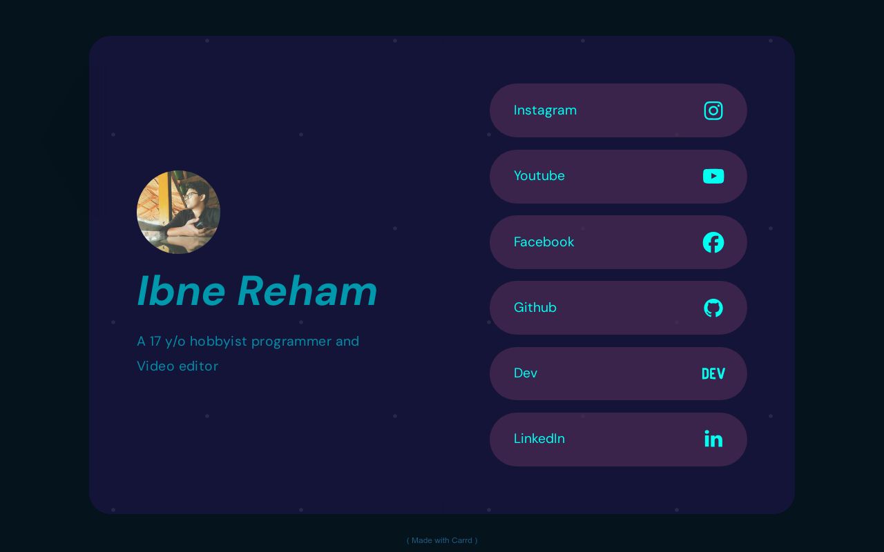 Welcome [ibnereham.carrd.co]